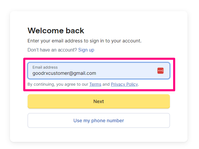 Logging in to your GoodRx account – Support